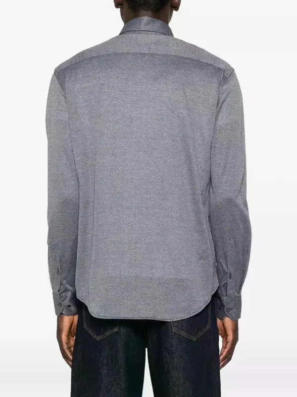 Giorgio Armani Geometric-print Long-sleeve Shirt