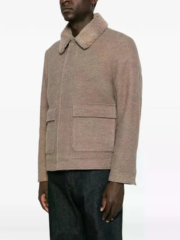 Canali Shearling-collar Patch-pocket Jacket