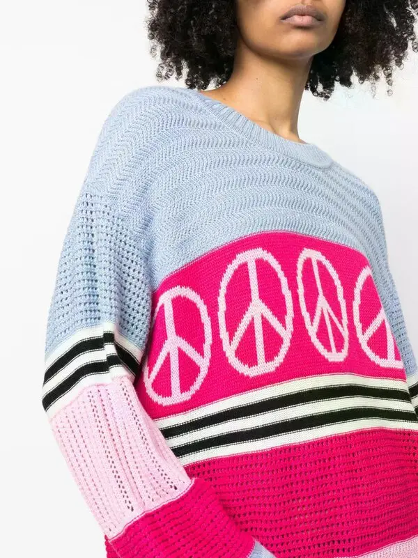 Moschino Peace Sign Colour-block Sweater Dress