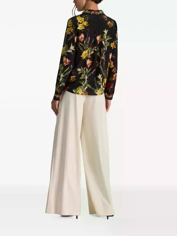 Alice + Olivia Floral Print Silk Shirt