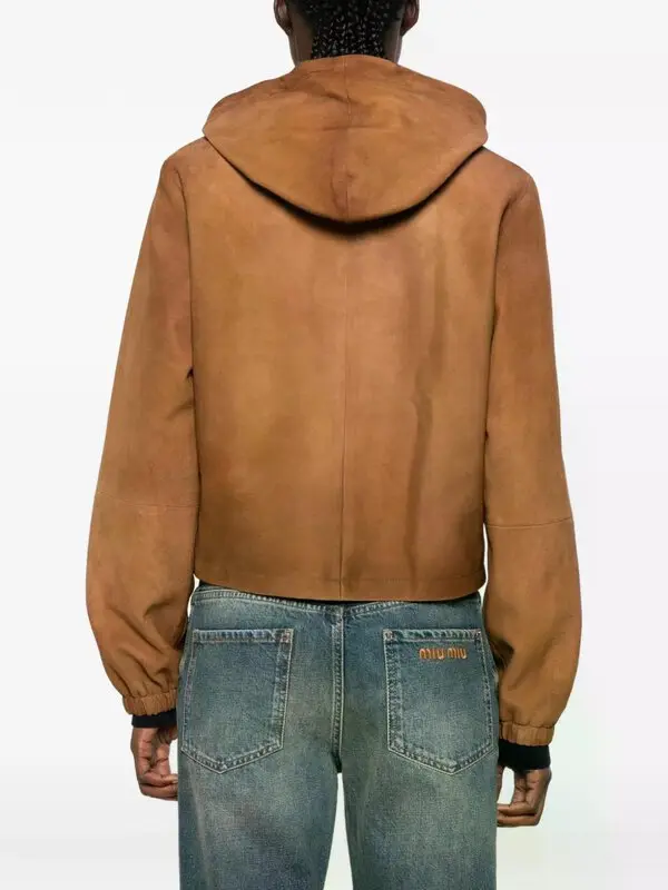 Miu Miu Logo-embossed Hooded Jacket