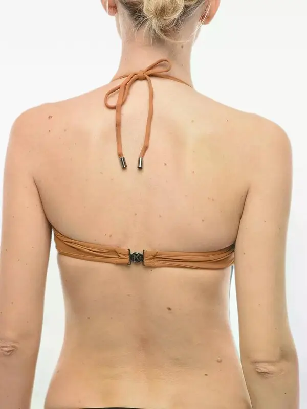 Karl Lagerfeld Logo Print Bandeau Bikini Top