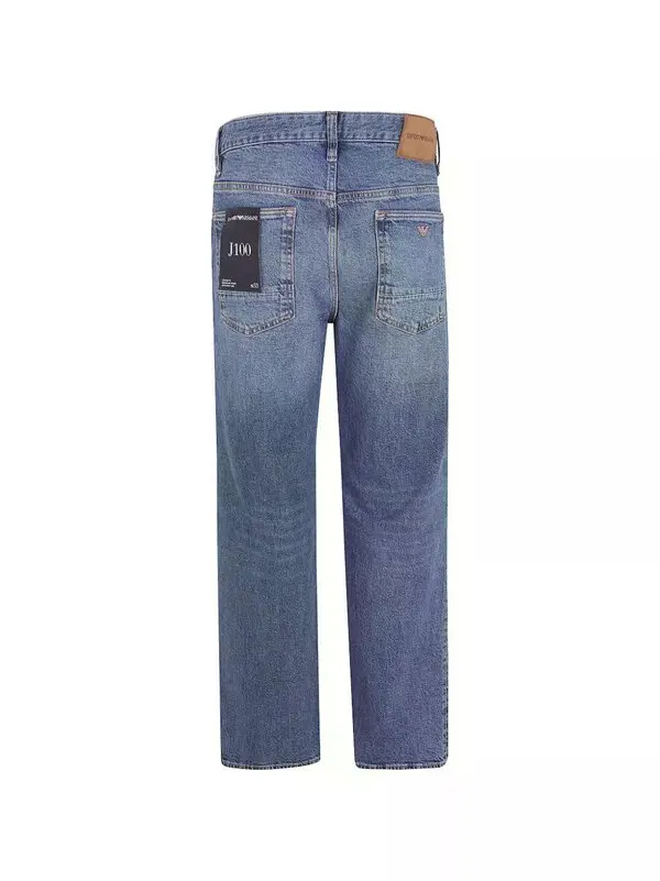 Emporio Armani Logo Plaque Wide-leg Jeans