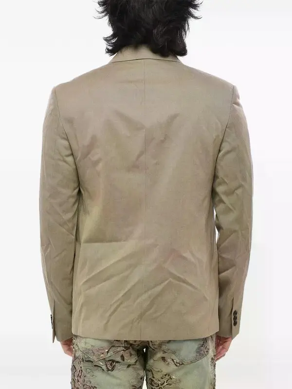 Off-White Cotton Twill Blazer With Flap Pockets