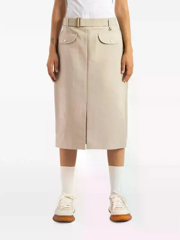 Moncler Belted Knee-length Cotton Skirt