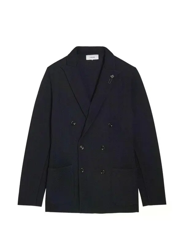 LARDINI Double-breasted Knitted Blazer
