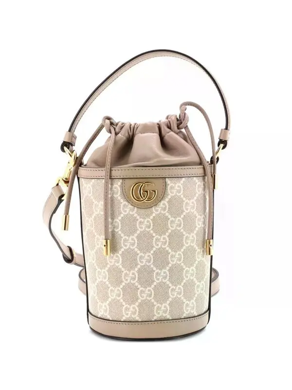 Gucci Ophidia Top Handle Gg Coated Canvas Mini Bucket Bag - Neutrals