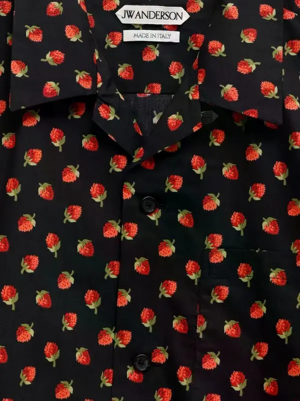 JW Anderson Strawberry-print Short-sleeve Shirt