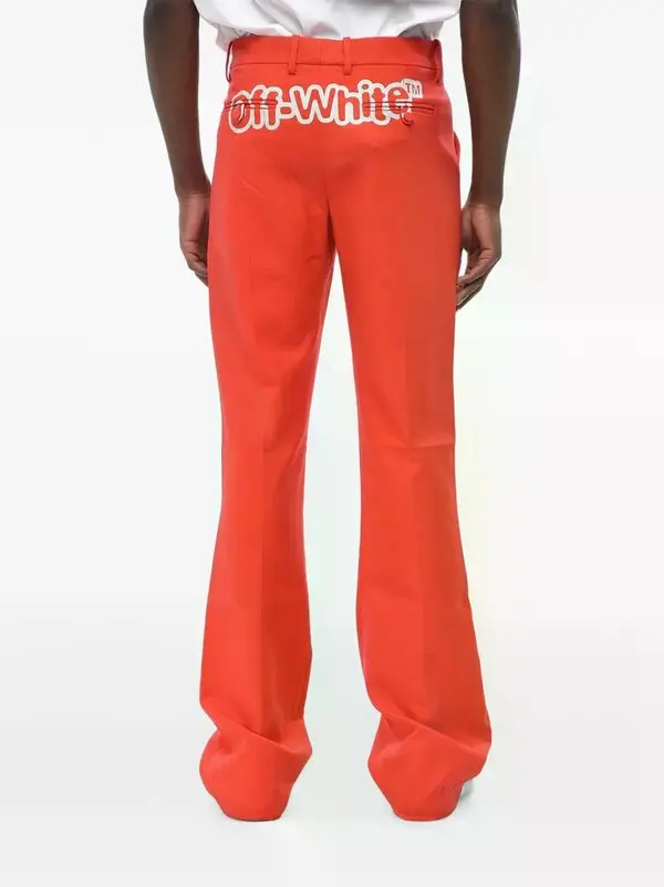 Off-White Logo-print Bootcut Trousers