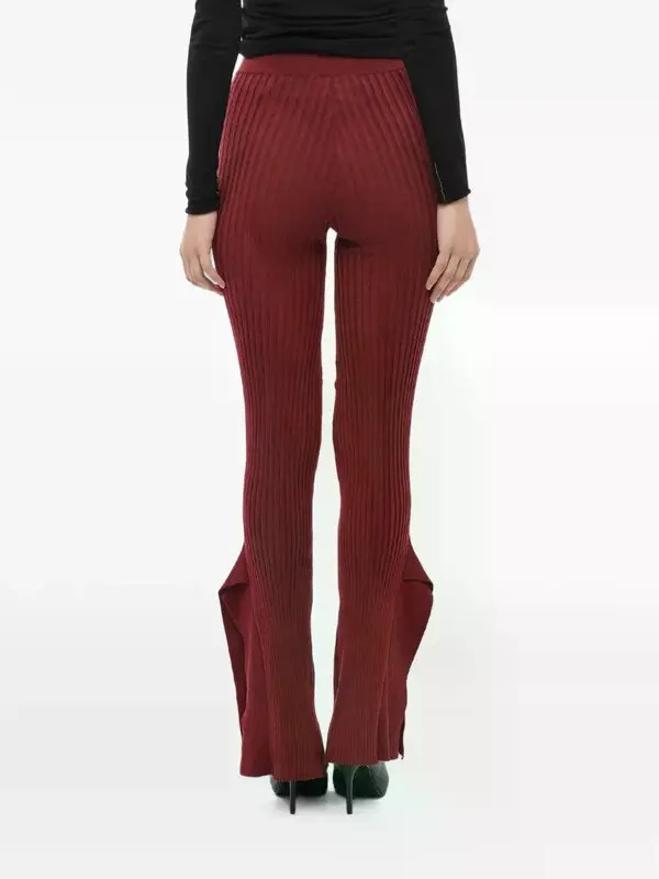 Stella McCartney Ribbed Knit Side-slit Trousers