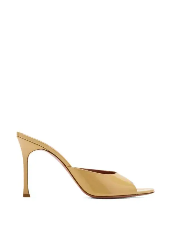 Amina Muaddi Alexa 95 Patent Leather Mules