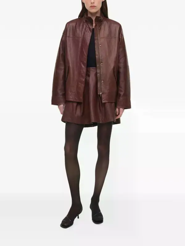 Simkhai Bryar Leather Mini Skirt