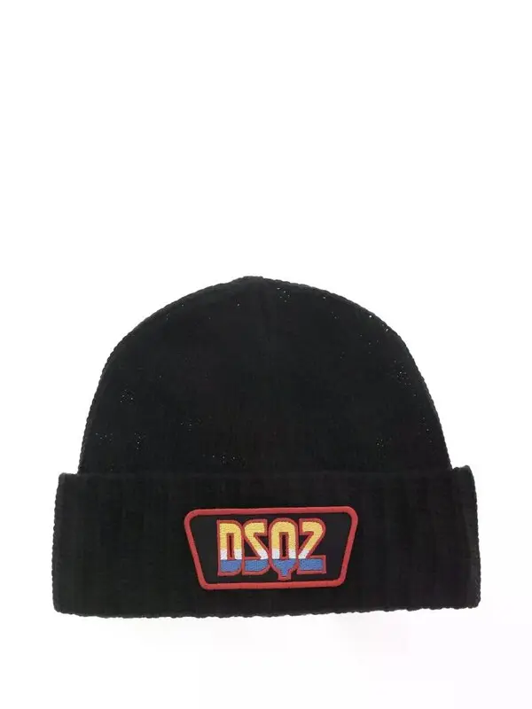 Dsquared2 Logo-patch Ribbed Beanie Hat