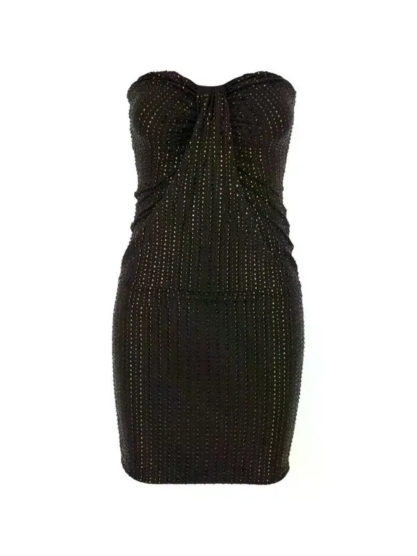 VENUJA Crystal Embellished Strapless Sweetheart Neck Mini Dress