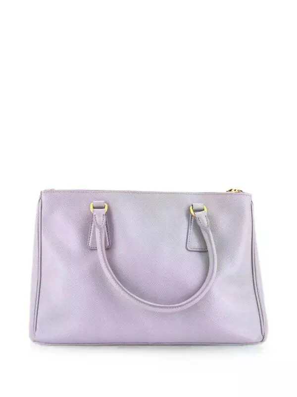 Prada Double Zip Lux Saffiano Leather Small Tote Bag - Purple