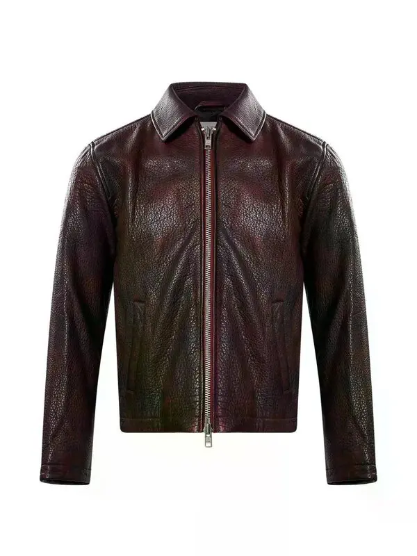 SUNFLOWER Grained-leather Jacket