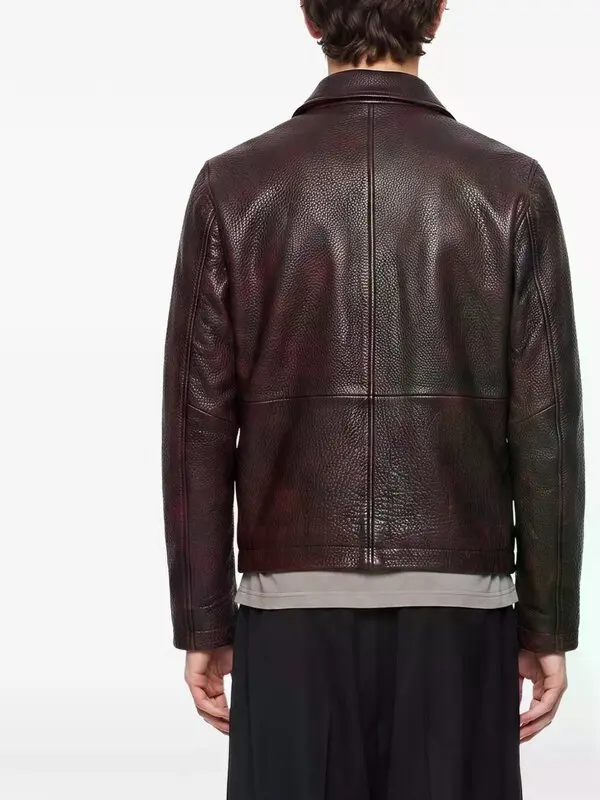 SUNFLOWER Grained-leather Jacket
