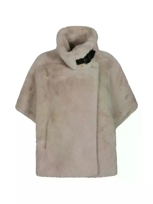 Pinko Faux Fur Jacket With Buckle Detail