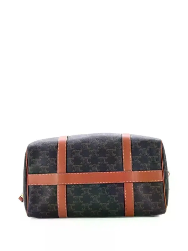 Celine Boston Bag Triomphe Coated Canvas Large Handbag
