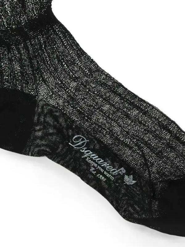 Dsquared2 Semi-sheer Knee-high Socks With Vertical Stripe Pattern