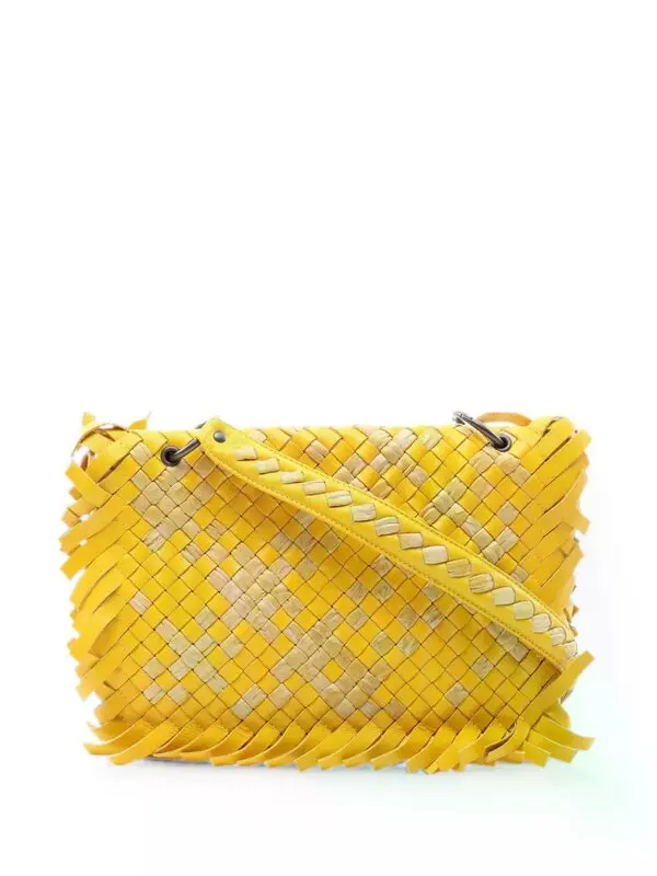 Bottega Veneta Leather Intrecciato Fringe Shoulder Bag