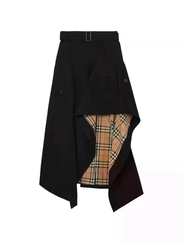 Burberry Gabardine Asymmetric Trench Skirt - Black