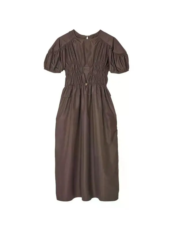 Cecilie Bahnsen Midi Gathered Puff-sleeve Dress