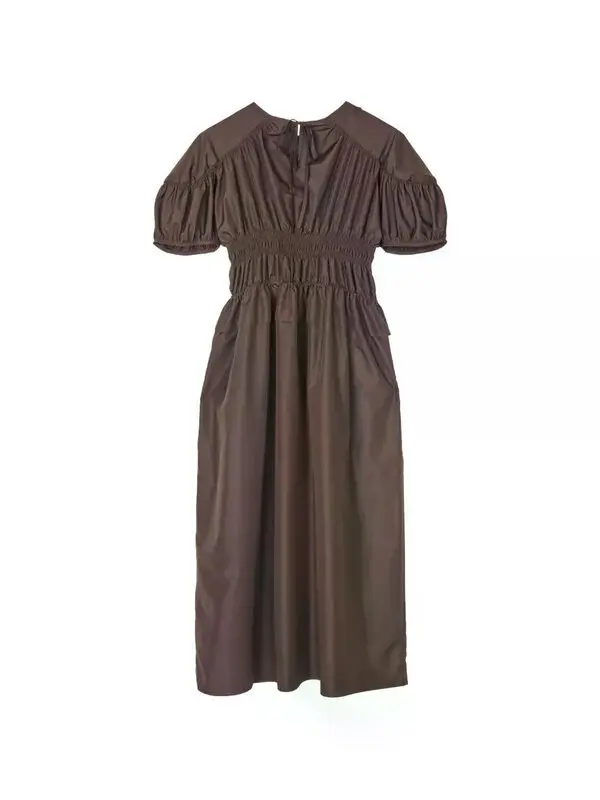 Cecilie Bahnsen Midi Gathered Puff-sleeve Dress
