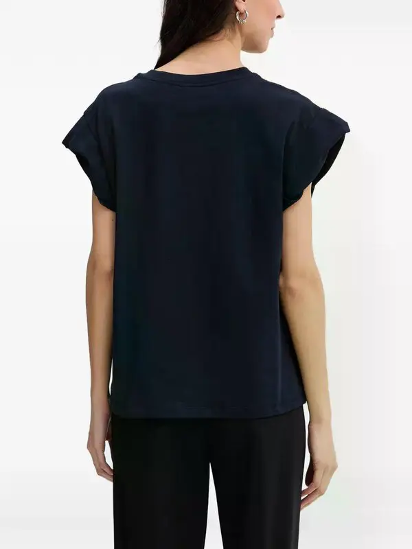 TWINSET Embroidered Logo Cap Sleeve T-shirt