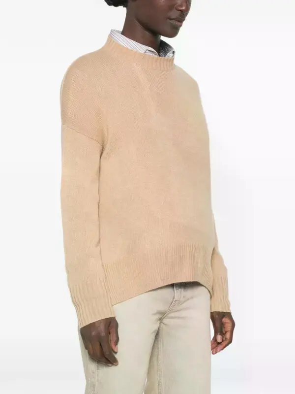 ALLUDE Ribbed-knit Crew Neck Sweater