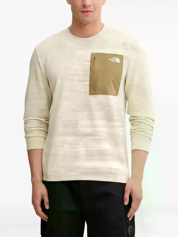 The North Face Waffle Knit Zip Pocket Crewneck