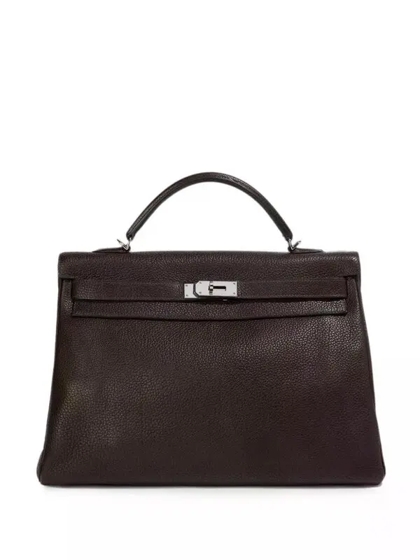 Hermès 40 Kelly Leather Tote Bag - Brown
