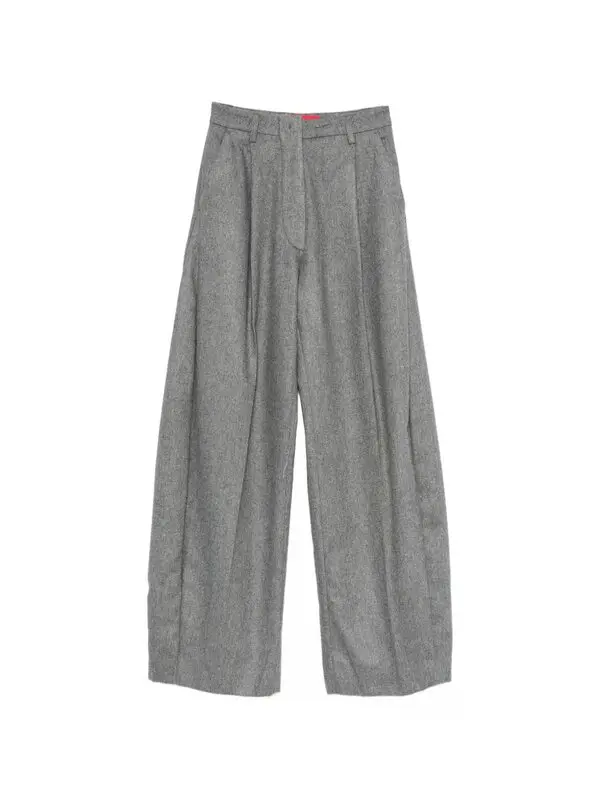 THELATEST E-billie Pleated Wool Felted Wide-leg Trousers - Grey