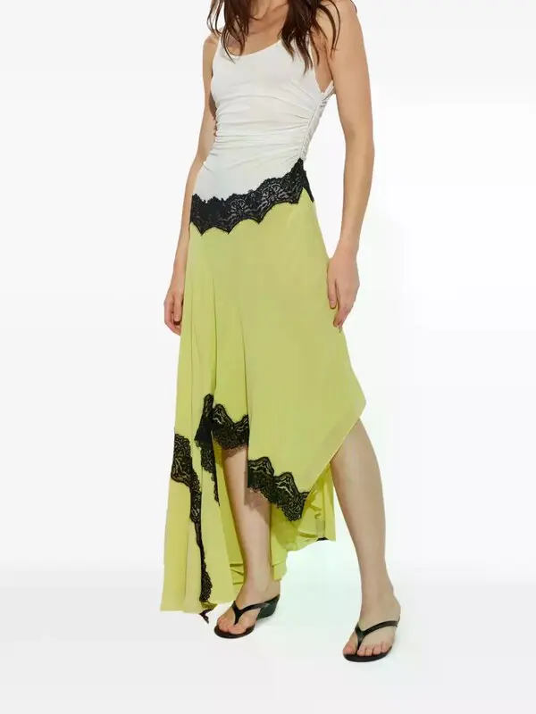 Christopher Esber Lace-insert Asymmetric Hem Tank Dress