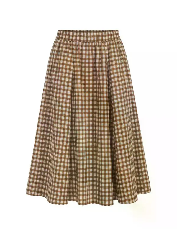 THE LITTLE PROJECT Gingham Check Midi Skirt