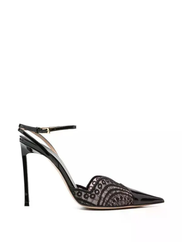 TOM FORD Lace-panelled Patent Leather Pumps