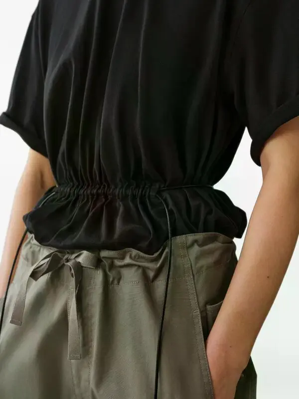 LESS Peplum Hem Blouse - Black