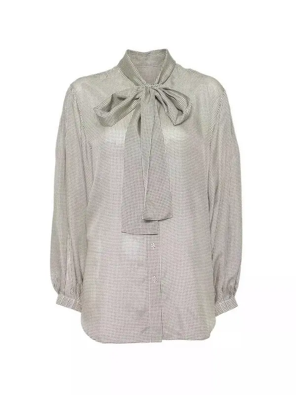 LESS Polka-dot Pussy-bow Shirt