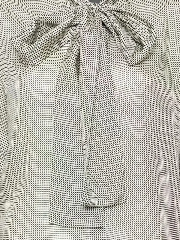LESS Polka-dot Pussy-bow Shirt