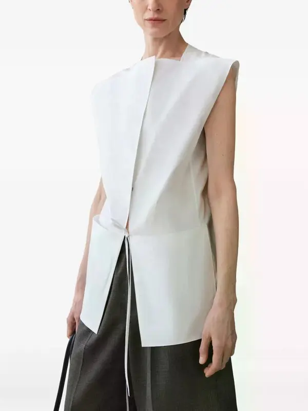 LESS Tie-front Sleeveless Shirt