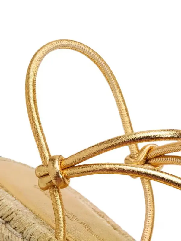 GIANVITO ROSSI Metallic Knotted Sandals