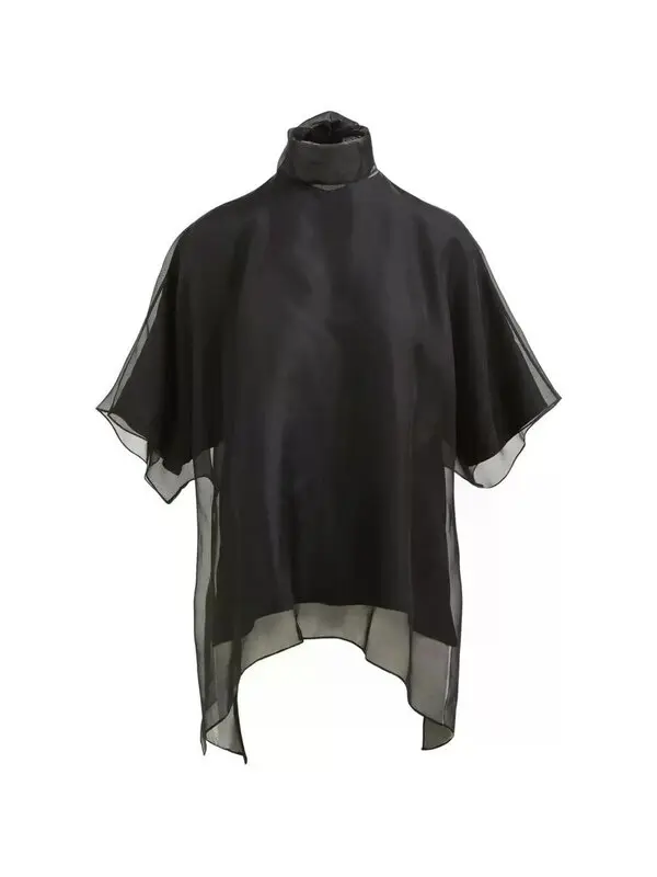 Brandon Maxwell High-neck Sheer-panel Blouse