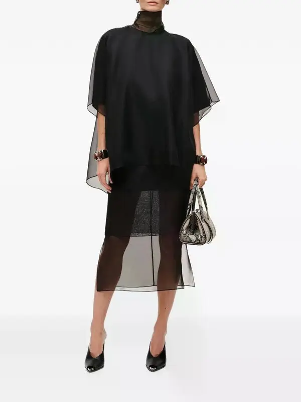 Brandon Maxwell High-neck Sheer-panel Blouse