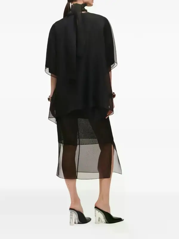 Brandon Maxwell High-neck Sheer-panel Blouse