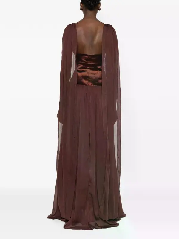 Arcina Ori Ramona Draped-panel Maxi Dress - Brown