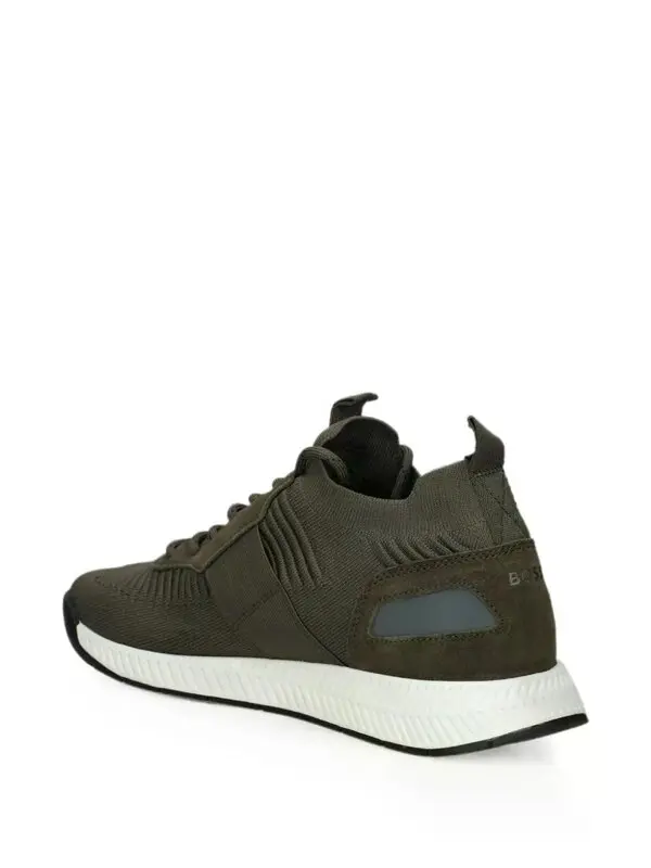 BOSS Ribbed Knit Lace-up Sneakers