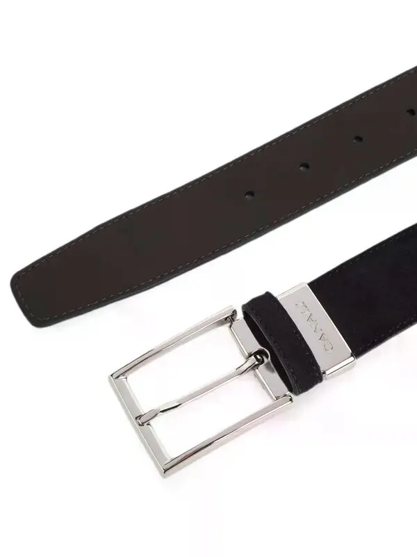 Canali Calf Suede Reversible Belt