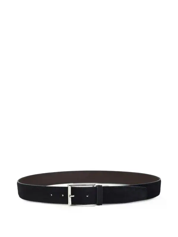 Canali Calf Suede Reversible Belt - Blue