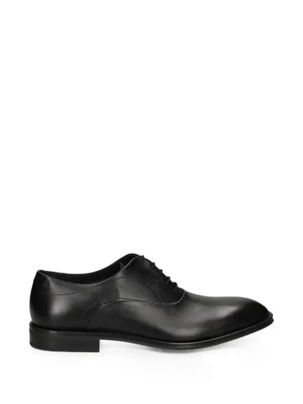 BOSS Leather Oxford Shoes With Perforated Details And Lace-up Fastening