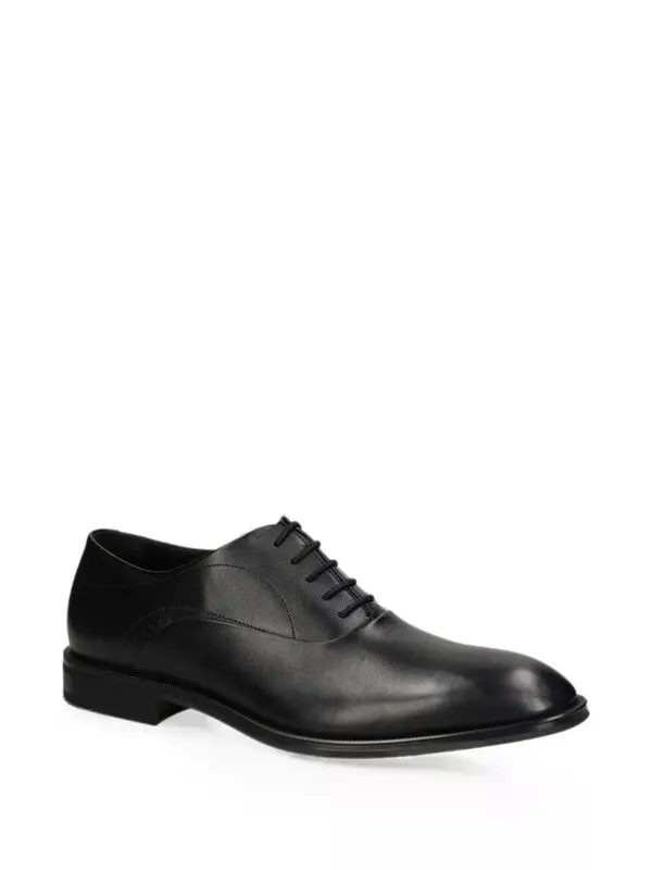 BOSS Leather Oxford Shoes With Perforated Details And Lace-up Fastening